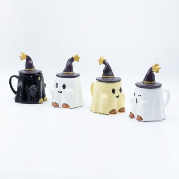 Quality Ceramic Coffee Customizable Bulk Halloween Mugs With Lid For Gift Stores for sale