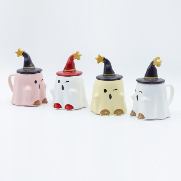 Quality Ceramic Coffee Customizable Bulk Halloween Mugs With Lid For Gift Stores for sale