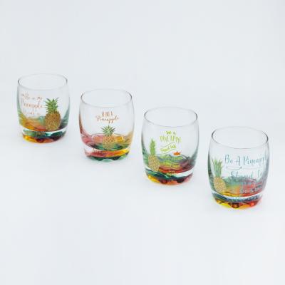 China Unique Design Glass Coffee Mug with Decal Fired and Spraying Color for Gift Stores for sale