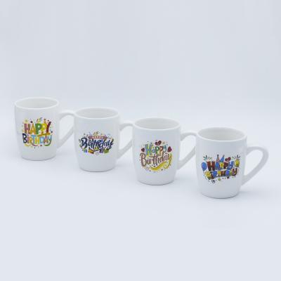 China Unique Design Glass Coffee Mug with Decal Fired Souvenir Coffee Mug for Gift Stores for sale