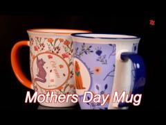 10.8cmh 340ml custom mug mother's day dia 9.2*5.7cm decal fired and color glazed