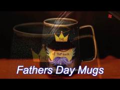 830 ml transmutation glaze mug with heat changing decal fired for father's day for gift shop
