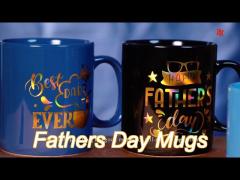 laser gold foil  father's day mugs 850 ml for festival celebration