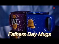 380 ml father's day funny mugs with rain drop glaze and decal fired ceramic coffee mugs