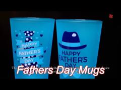 color sprayed and decal fired father's day cup durable glass custom dad cup for gifts
