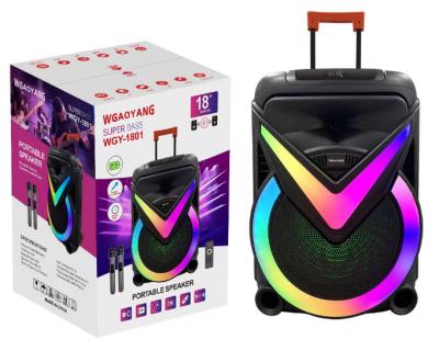 China 18-Inch Bass Speakers And Horn Tweeter Outdoor Bluetooth Wireless Speakers With Two Microphones And Lights The Perfect Addition To Your Outdoor Celebrations for sale
