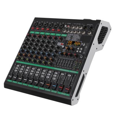 China 8 Channel Professional Mixer Digital Sound Processing Bluetooth Streaming Low-Noise Mic Preamps for sale