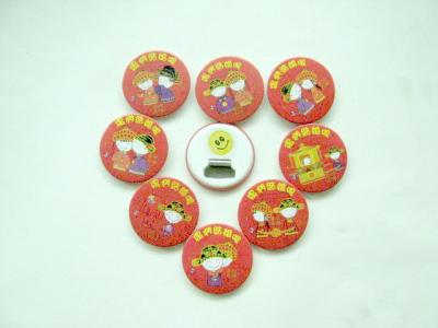 China Multifunctional magnetic tin opener custom printed 58mm button bottle for sale