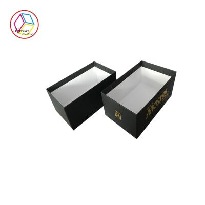 Cina Contenitore di regalo unico nero della carta dei gioielli, contenitori d'imballaggio di gioielli di lusso in vendita