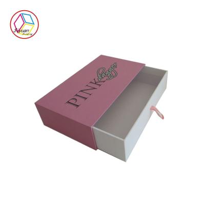 Cina Contenitore di regalo rosa della carta dei gioielli/fare scorrere dimensione di Cutomized dei contenitori di regalo del cassetto in vendita