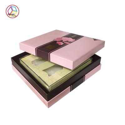 Cina carta patinata quadrata asportabile della carta kraft Di forma di 2 del pezzo scatole da pasticceria in vendita
