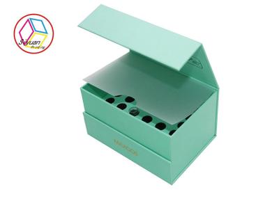 Cina Carta patinata personale di forma di rettangolo di colore verde della scatola di bellezza del profumo in vendita