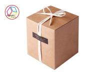 China Wholesale Custom Logo Brown Kraft Candle Boxes Recyclable Eco Friendly Packaging 10x10x10 cm for sale