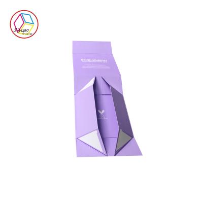 Cina Colore porpora solido pieghevole del contenitore di regalo del cartone di stampa a colori quattro in vendita