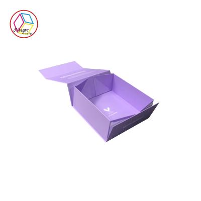 Cina Colore porpora solido pieghevole del contenitore di regalo del cartone di stampa a colori quattro in vendita