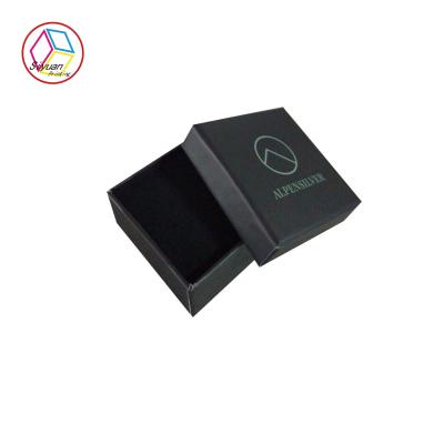 China Zilveren Folie Matte Varnish Black Jewelry Box met EVA Insert Te koop