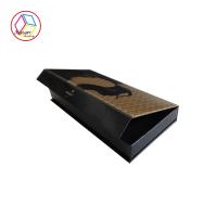 China Custom Rectangle Black Cardboard Makeup Box with EVA Insert 200x150x50mm for sale