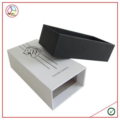 China Wit Buitensporig Document Giftvakje Pen Packing Rectangular Sliding Box Matt Lamination Te koop
