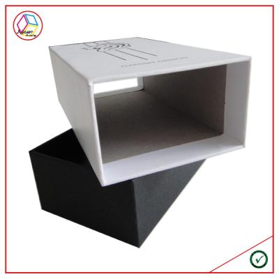 China Wit Buitensporig Document Giftvakje Pen Packing Rectangular Sliding Box Matt Lamination Te koop