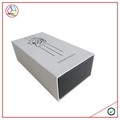 China Wit Buitensporig Document Giftvakje Pen Packing Rectangular Sliding Box Matt Lamination Te koop