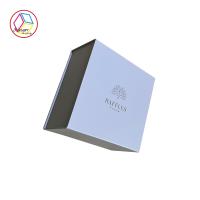 China Matte Grey Silver Foiled Cubic Paper Gift Box 22cm with Pearl Foam Insert for sale