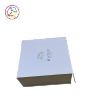 China Matte Grey Silver Foiled Cubic Paper Gift Box 22cm with Pearl Foam Insert for sale