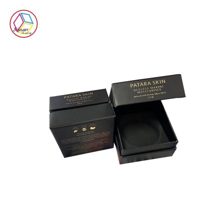 Cina L'oro ha sventato la scatola in due pezzi nera del collo per il pacchetto dei prodotti di cura di pelle in vendita