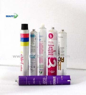 China Empty Colored Collapsible aluminum tubes  Dimension 28*160mm 60ml volume for sale