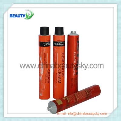 China Empty  aluminum Collapsible tubes for hair dying cream packing 5C color printing for sale