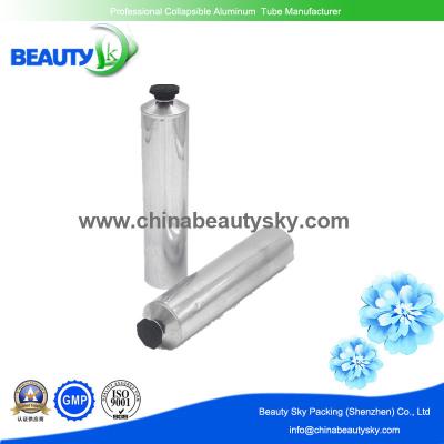 China Silver color of Collapsible aluminum Tube for Hand cream with octagon caps or hexagonal caps for sale