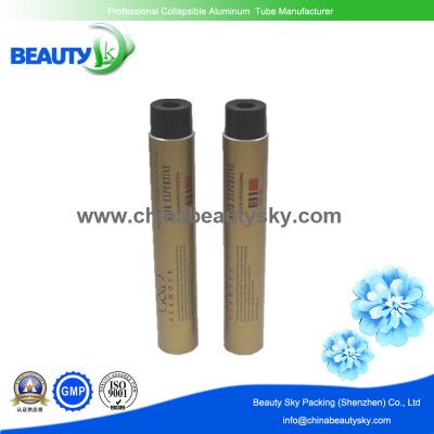 China Empty Aluminium Tubes  for  PH<7 Hair Color cream Packaging with Golden color finishing surface 28mm Dia. for sale