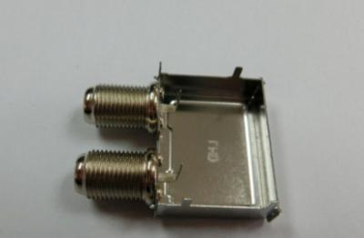 China Two F connector with shielding case for sale