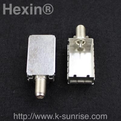China F type connector with metal shielding case for pcb board for sale