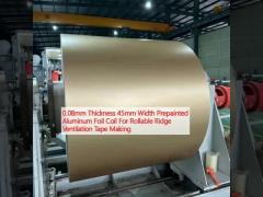 0.08mm Dikte 45mm Breedte Voorgeverfde aluminiumfolie spoel voor het maken van rollende rits ventilatieband