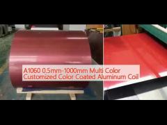 A1060 0,5 mm-1000 mm bobina de alumínio revestida por cores personalizadas