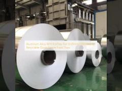 Aluminiumlegering 8011 EcoTray folie (0,05 mm/1300 mm) voor recyclebare snelvriezen voedselbakken