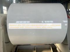 Aluminum alloy 3105 color-coated aluminum coil for ceiling panels, customizable width, thickness 0.5–0.8mm, white coating
