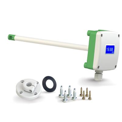 China Air Velocity Sensor with Quantity 2 in 1 Wind Speed Indicator LCD Display for HVAC Duct Pipeline 0-5V 0-10V 4-20mA RS485 for sale