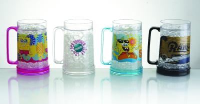 China 450ml Frosty mug with gel/lenticular freezer mug/beer mug for sale