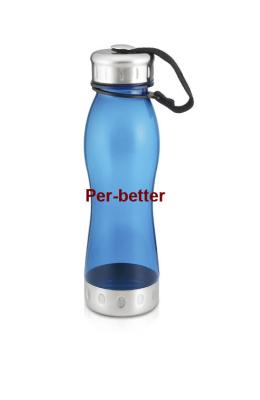 China promotional different capacity clear plastic water bottle with stainless steel lid for sale