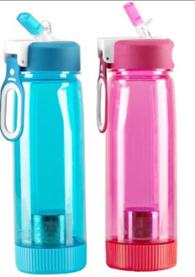 China Tea Strainers Water Bottles with invisible straw and portable handle for sale