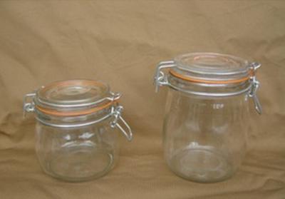 China 400ml glass jars with steel buckle for sale
