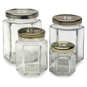 China 2oz 4.5oz 8oz 12oz hexagonal glass jars for honey for sale