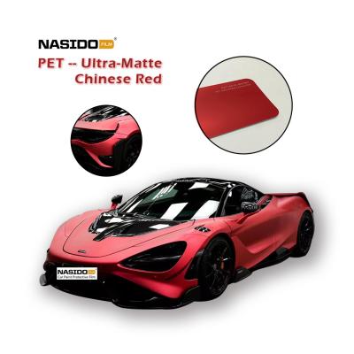 China TPU Ppf Color Wrap Easy Cleaning Matte Chinese Red Car Wrap Customize Dry Apply for sale