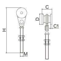 China Hanging Gate System door rollers trolley Roller hanger for sale