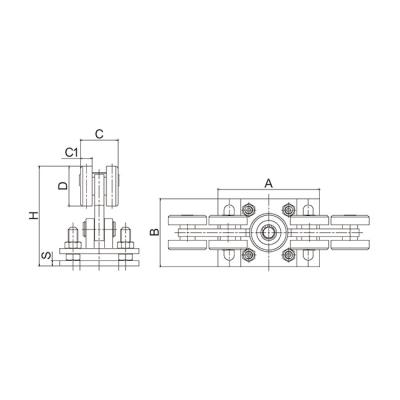 中国 80x80柵68mmキャリッジ ローラーの調節可能な版のための電気片持梁スライド・ゲートのキット10の車輪 販売のため