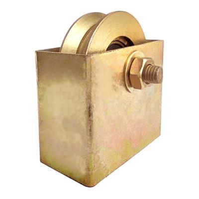 Cina Cuscinetto della scanalatura di Y il singolo ha galvanizzato la ruota d'acciaio del portone di scivolamento con la scatola esteriore di sostegno in vendita