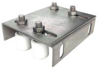 China 40x44 Sliding Gate Wheel Bracket With Bolt 4 Rollers for sale