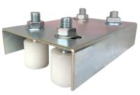 China 40x44 Sliding Gate Wheel Bracket With Bolt 4 Rollers for sale