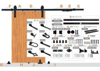 China electrophoresis black barn door hardware for sale